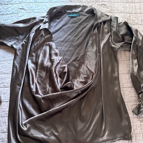 PrettyLittleThing | Tops | Pretty Little Thing Deep V Neck Blouse ...